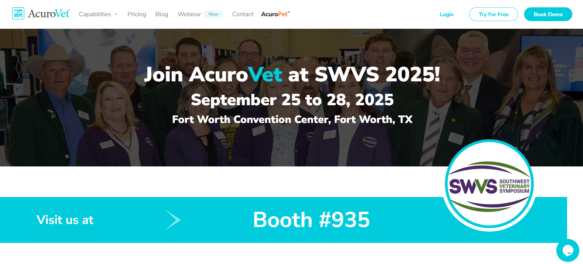 Join AcuroVet at SWVS 2024